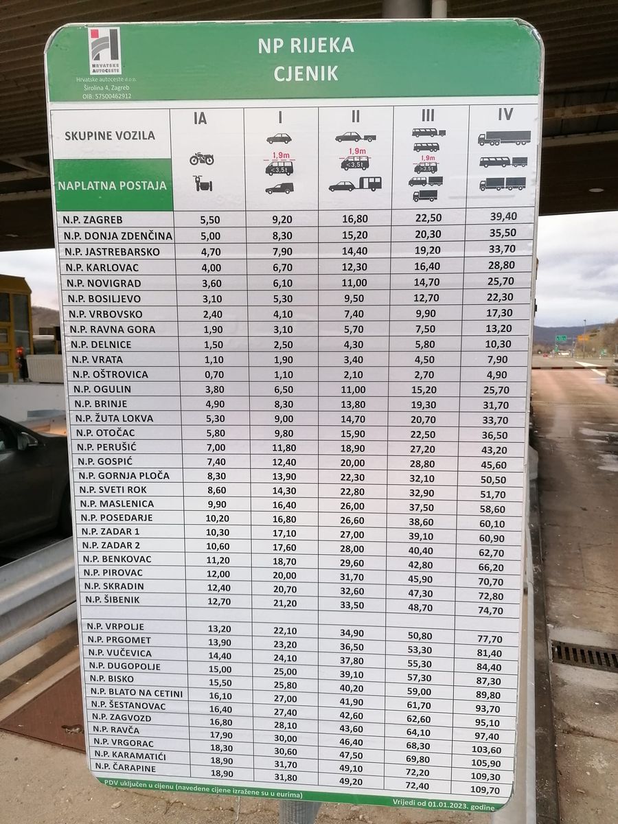 Cestarina Rijeka – Zagreb sitno pojeftinjuje nakon uvođenja eura ...